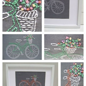 Hand Embroidery Pattern, Bicycle Hand Embroidery Pattern, Embroidery ...