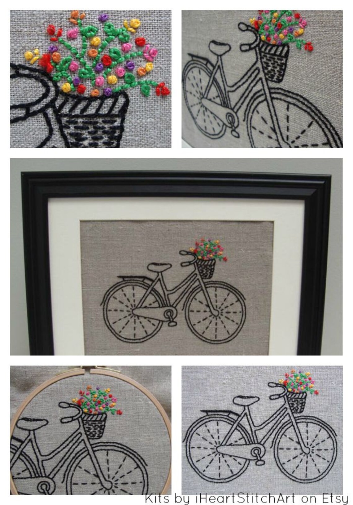 Hand Embroidery Pattern Bicycle Hand Embroidery Pattern | Etsy