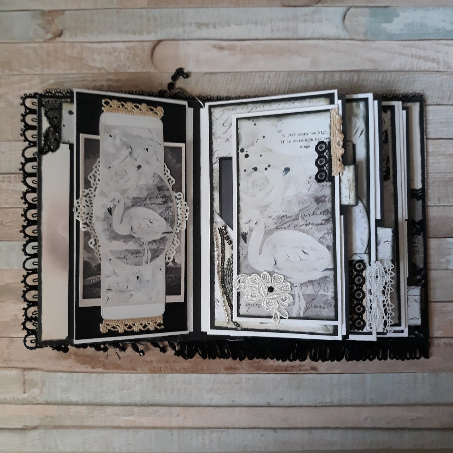 Black and White Cascading Mini Album - Etsy