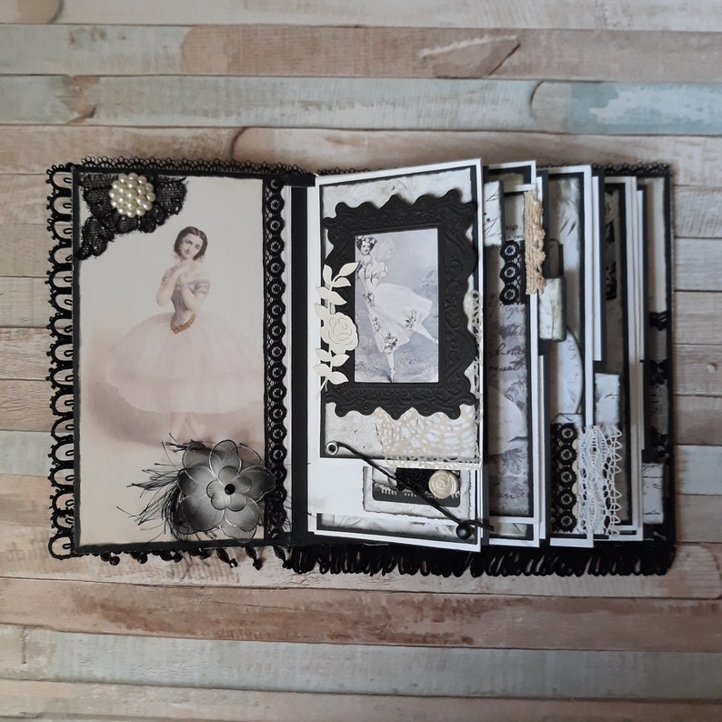Black and White Cascading Mini Album - Etsy