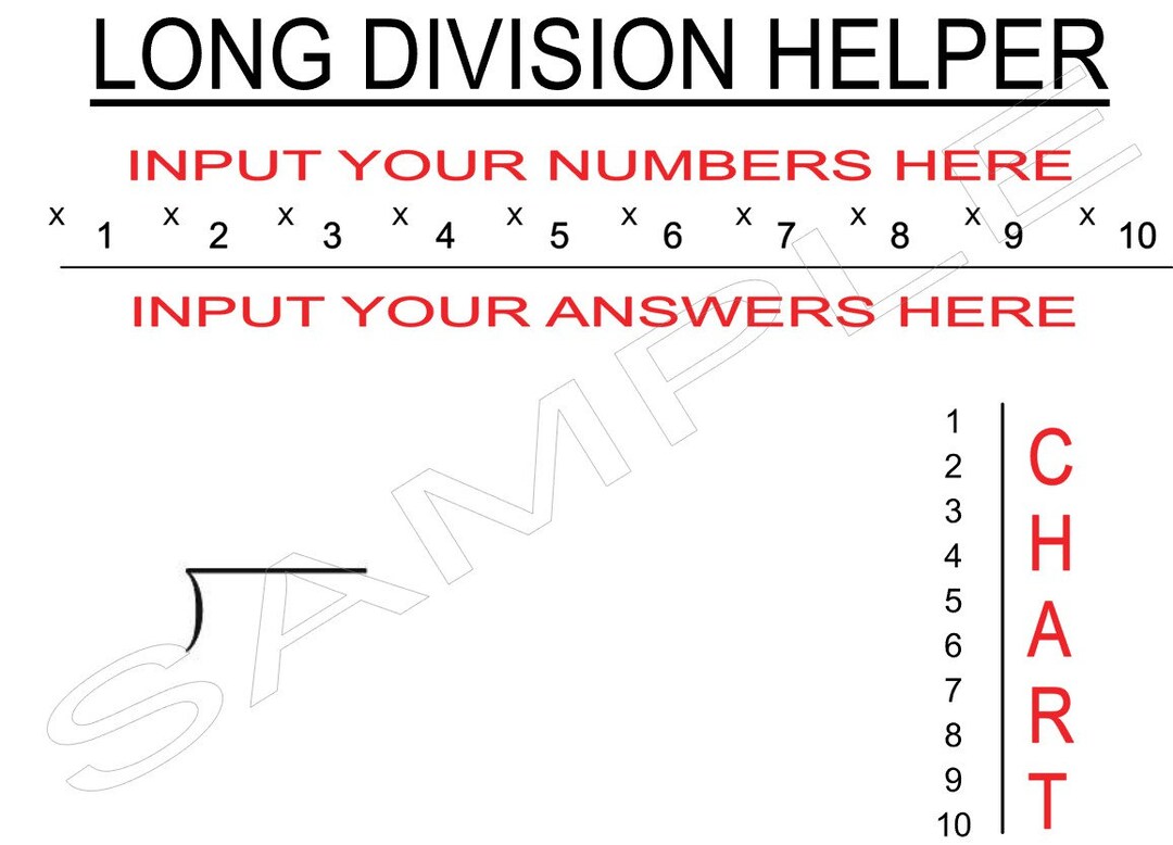 Long Division Helper PDF - Etsy