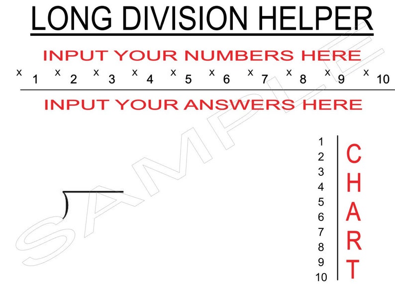 Long Division Helper PDF - Etsy