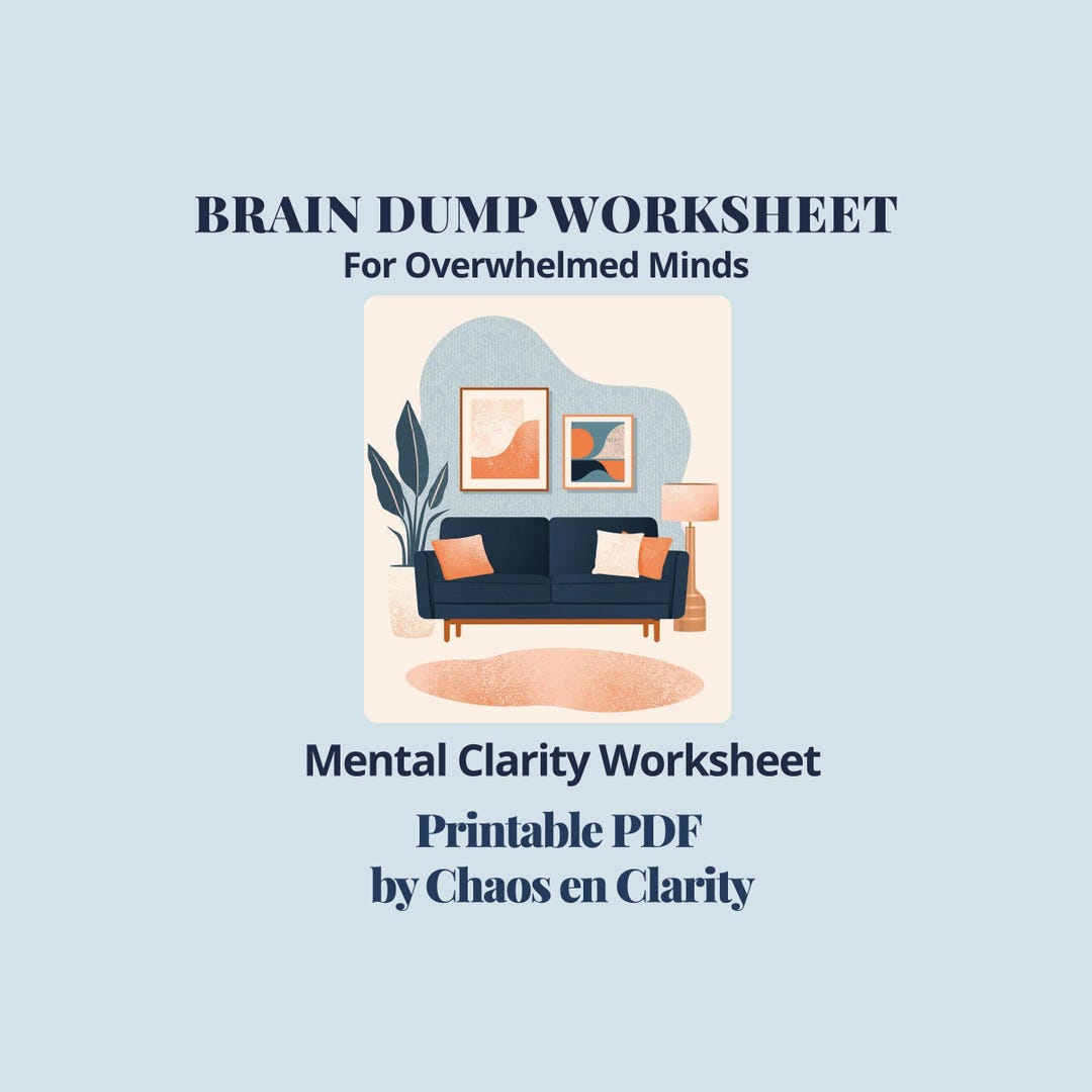 ADHD Brain Dump Worksheet | Mental Clarity Planner | Executive ...