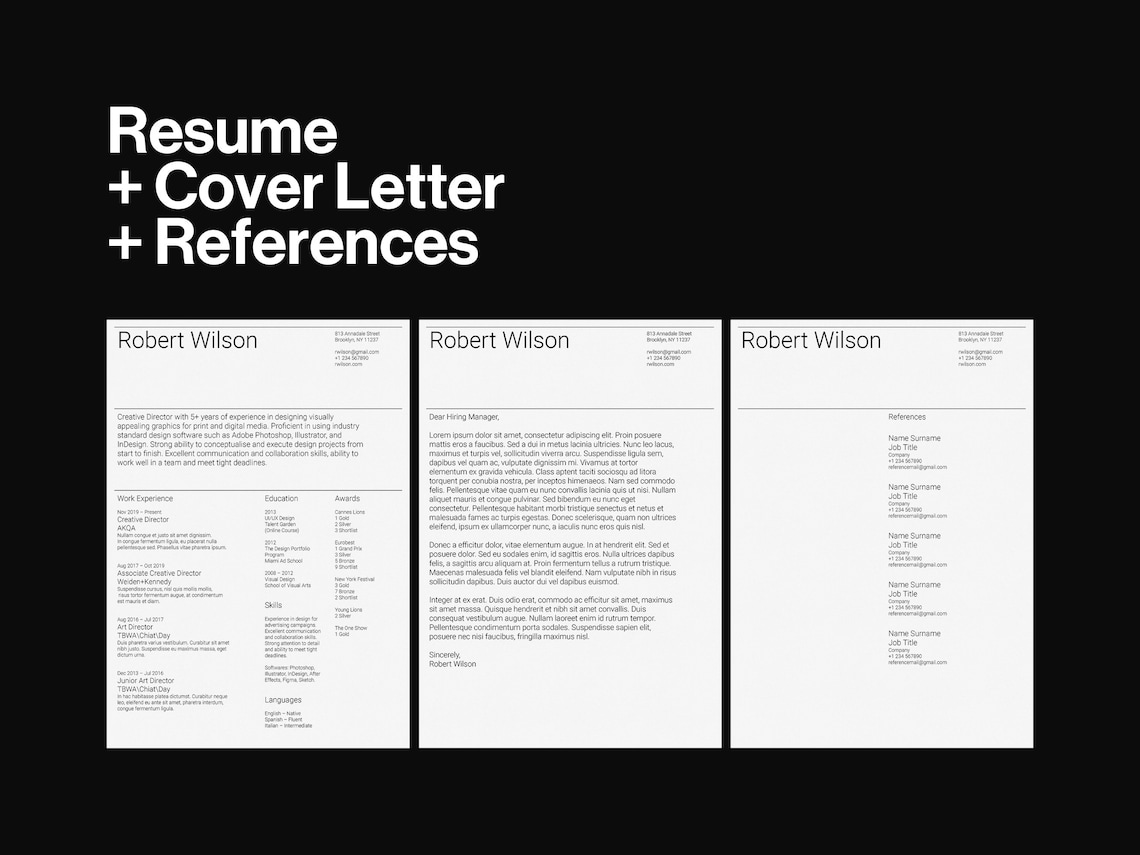 Resume Template for Google Docs, Word, Pages / Modern, Professional ...