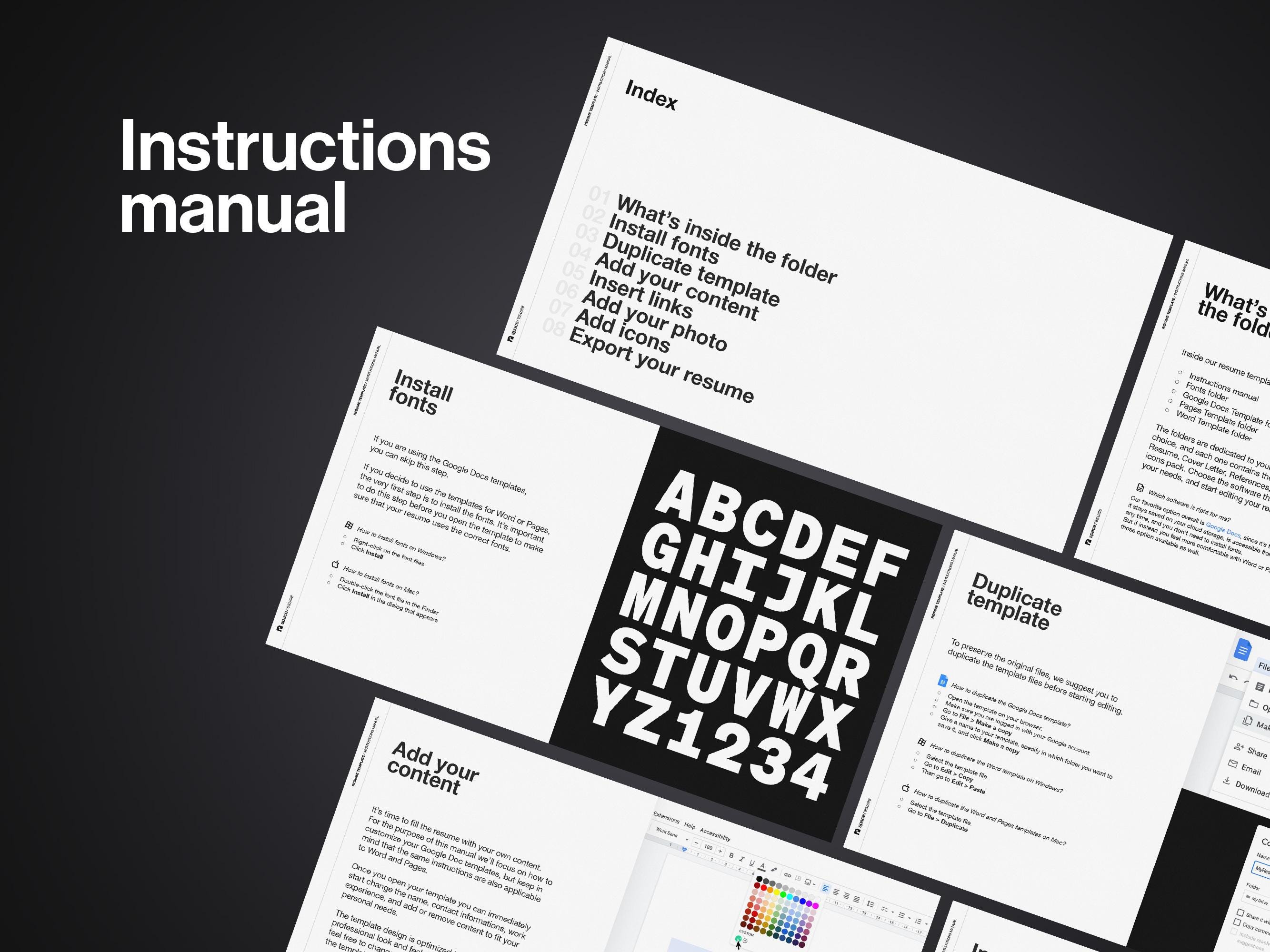 Resume Template for Google Docs, Word, Pages / Modern, Professional ...