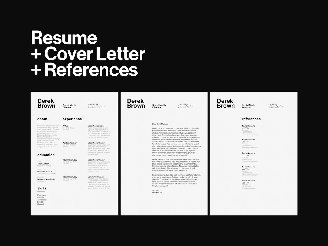 Resume Template for Google Docs, Word, Pages / Modern, Professional ...