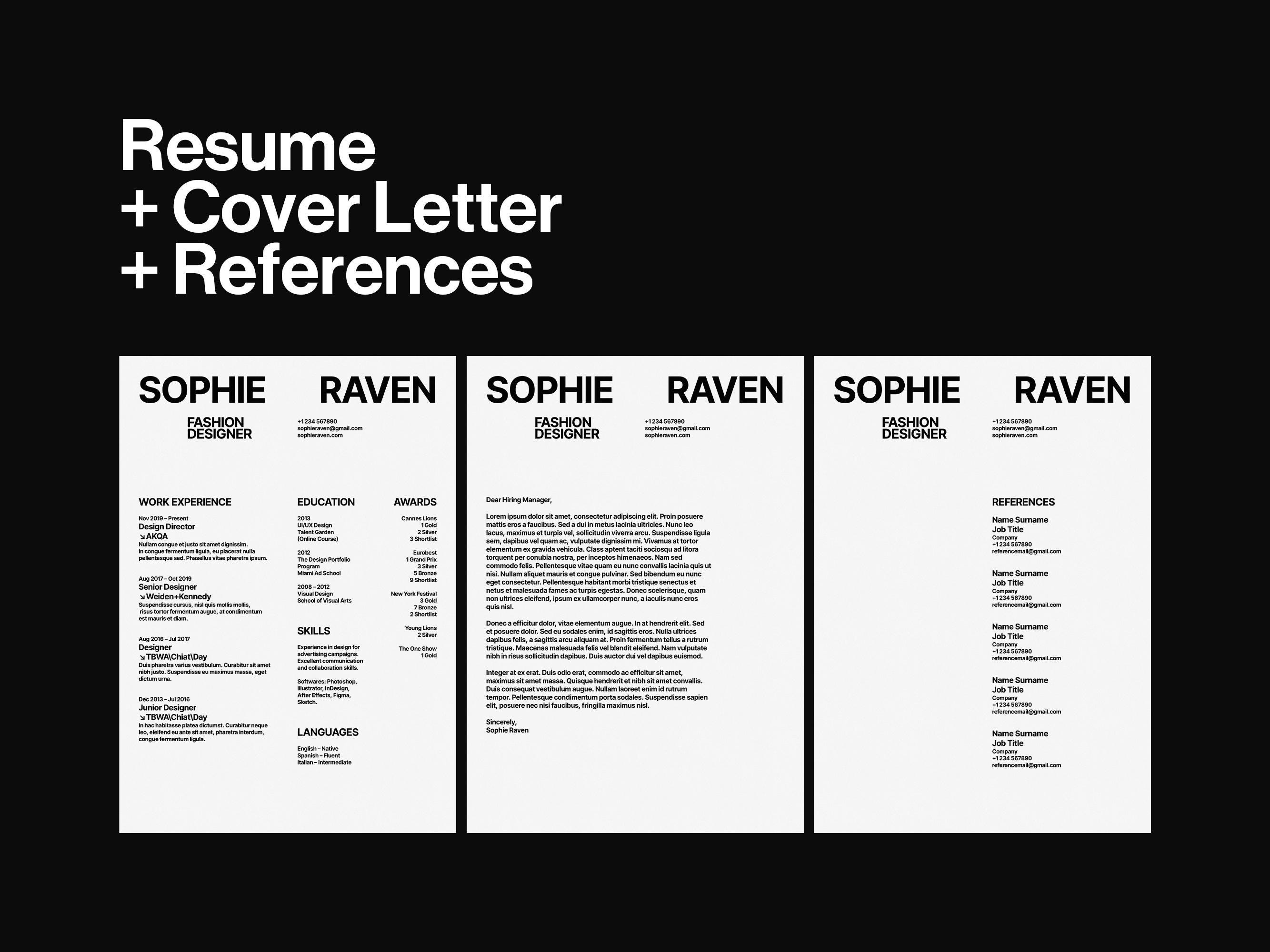 Resume Template for Google Docs, Word, Pages / Modern, Professional ...