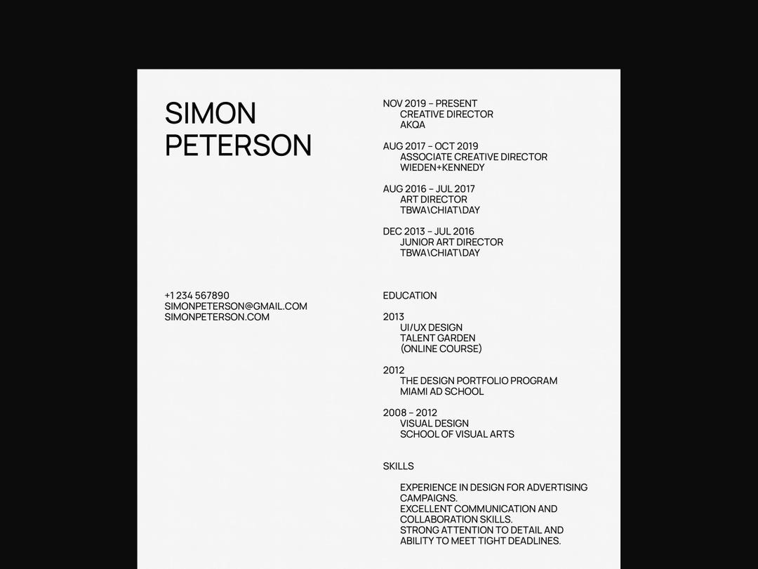 Resume Template for Google Docs, Word, Pages / Modern, Professional ...