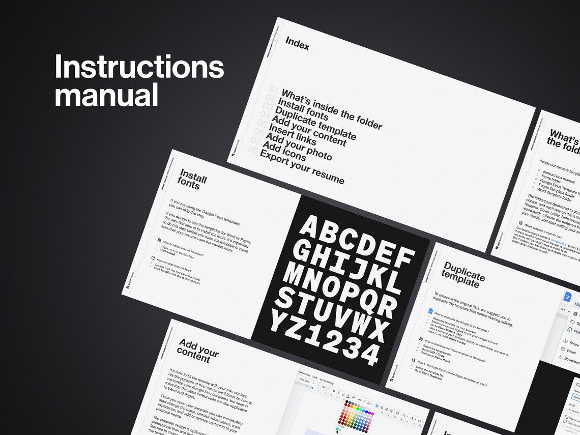 Resume Template for Google Docs, Word, Pages / Modern, Professional ...