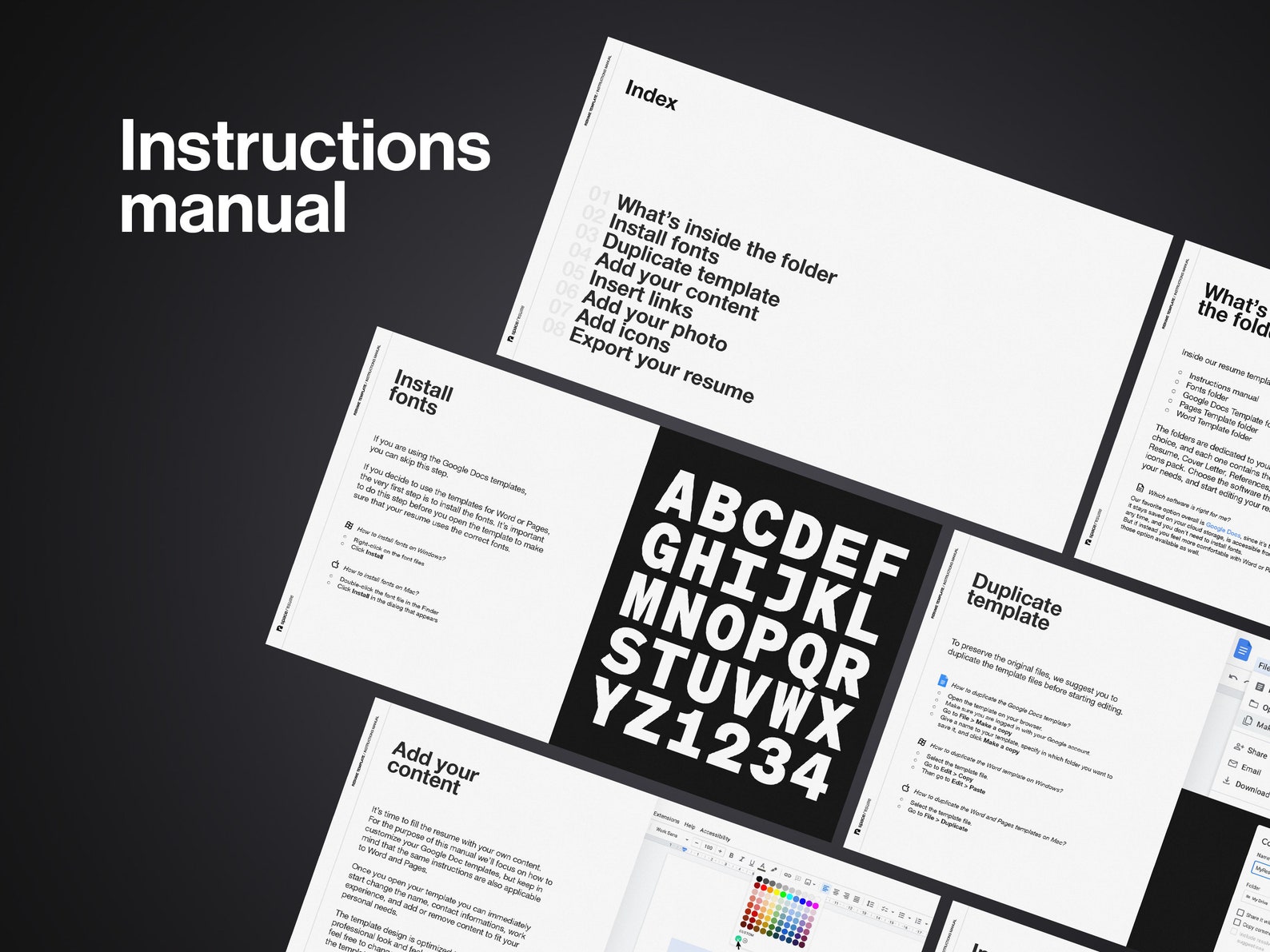 Resume Template for Google Docs, Word, Pages / Modern, Professional ...