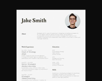Resume Template for Google Docs, Word, Pages / Modern, Professional ...