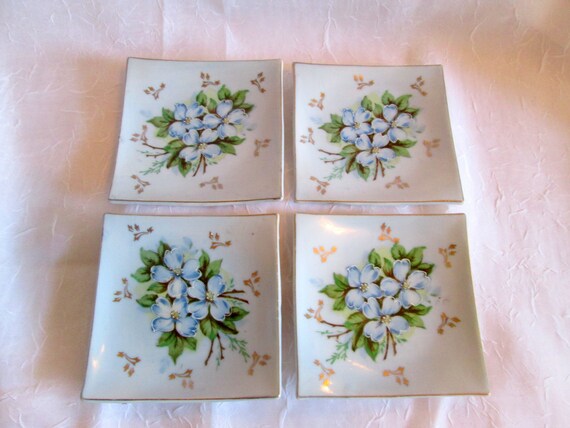 Vintage Small Square China Plates for Sweets or Antipasto Set - Etsy