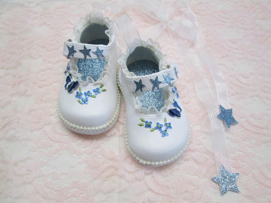 Altered Baby Shoes forget-me-not Nursery Decor - Etsy