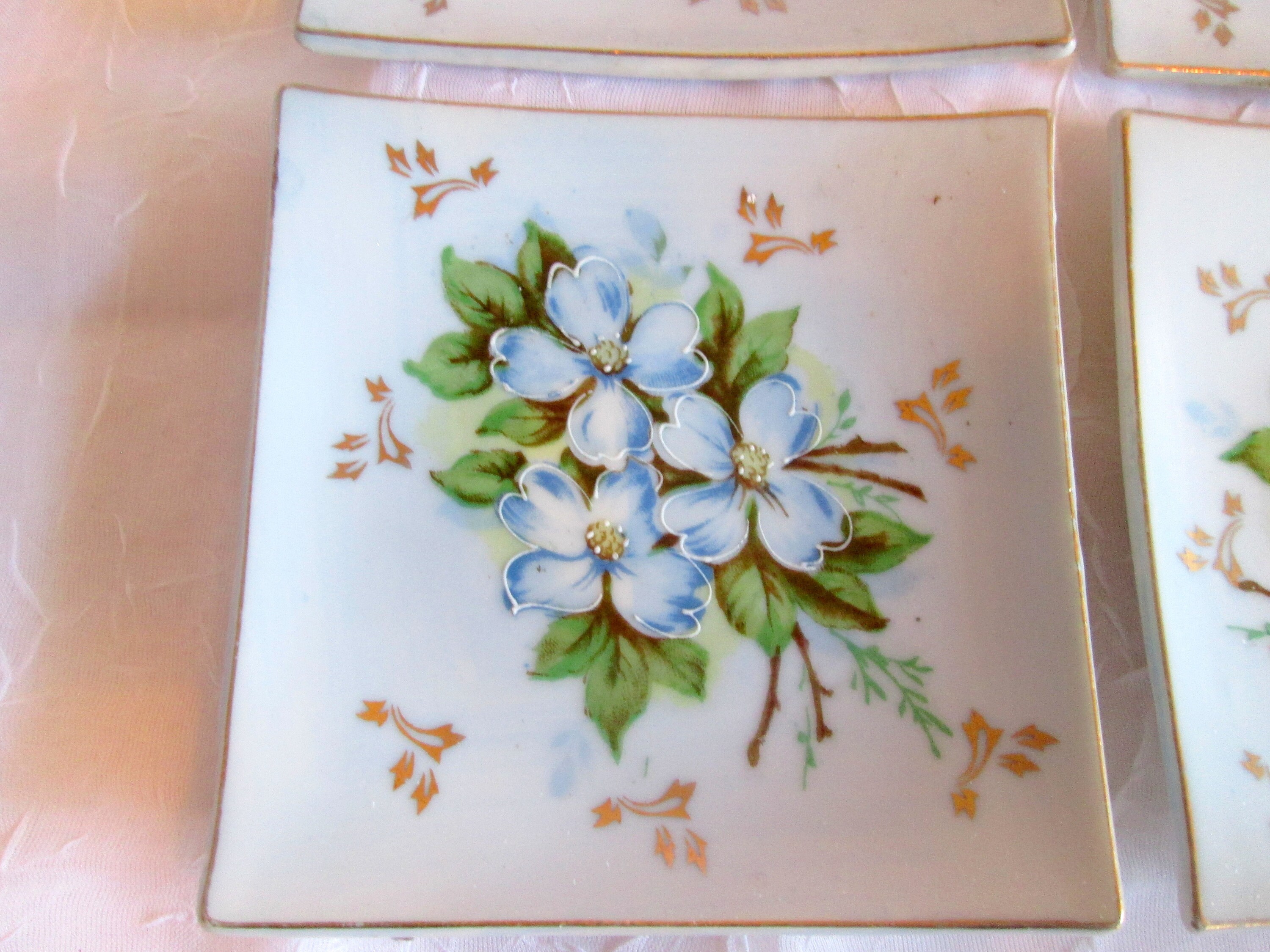 Vintage Small Square China Plates for Sweets or Antipasto Set - Etsy
