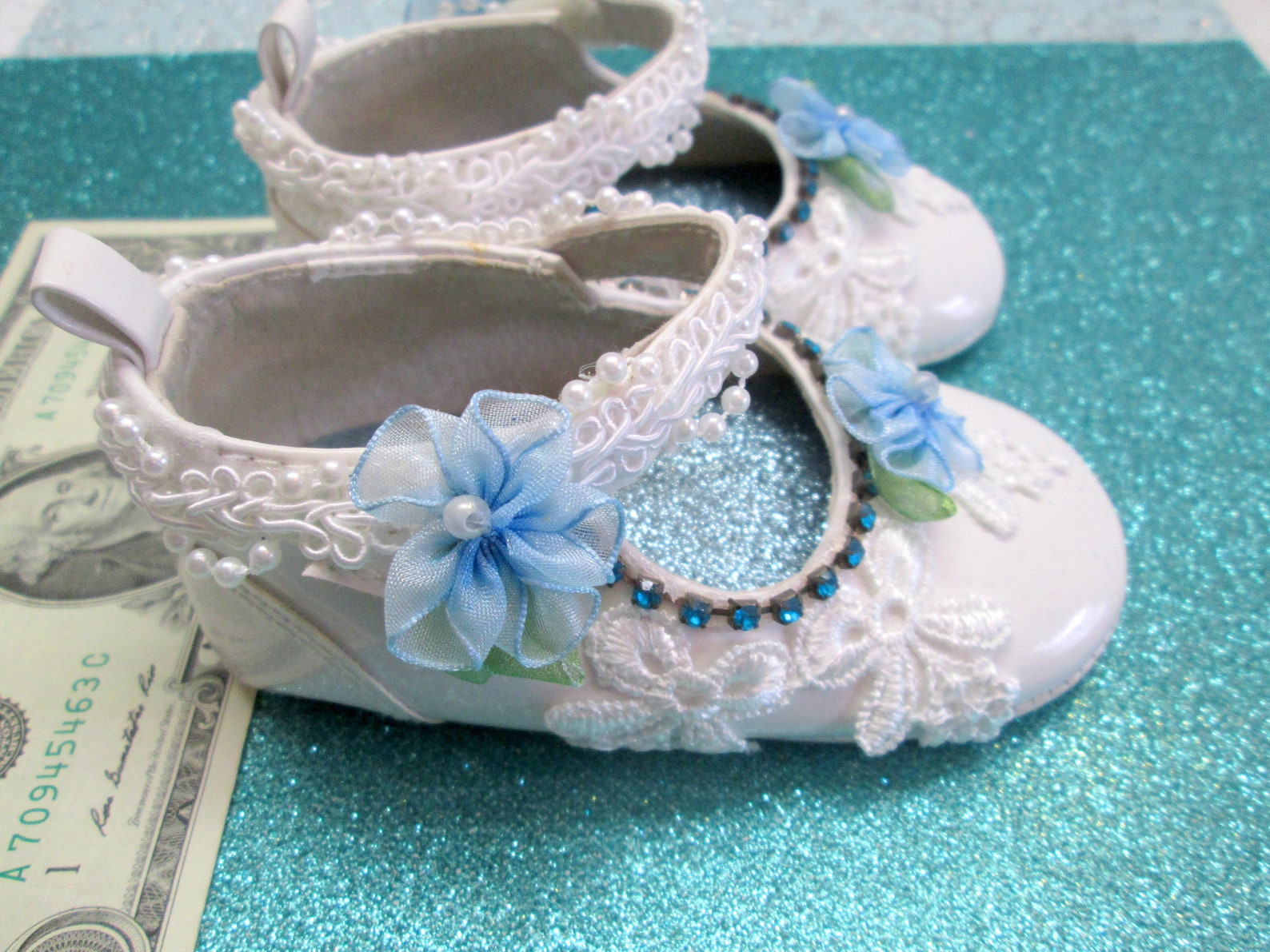 Altered Baby Shoes forget-me-not Nursery Decor - Etsy