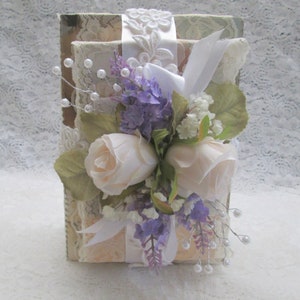 Gorgeous Stack of Books With Lace Flowers Appliques Satin | Etsy