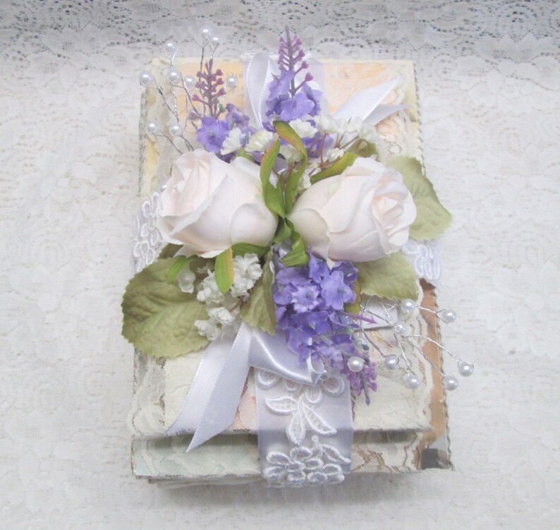 Gorgeous Stack of Books With Lace Flowers Appliques Satin | Etsy