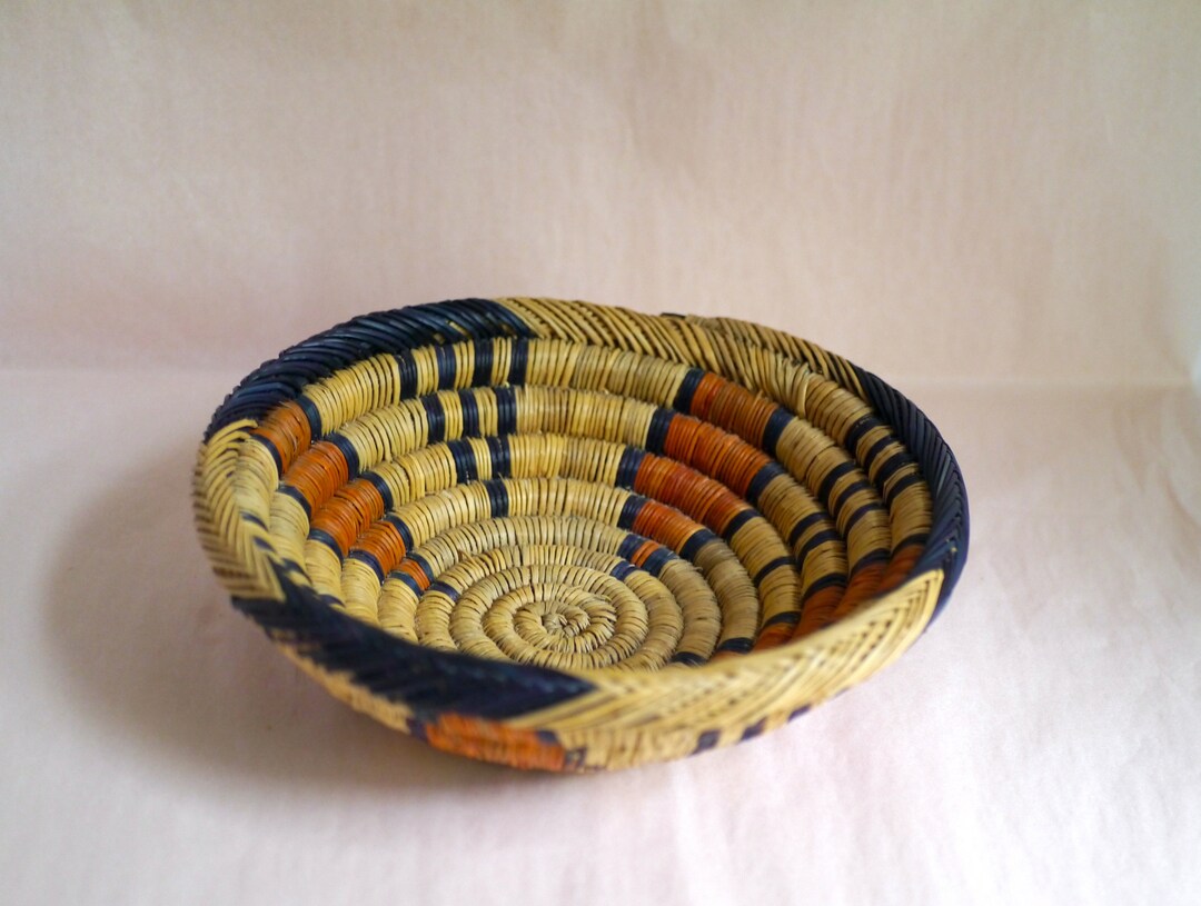 Ethnic Wicker Bowl 9.5 Inch Diameter - Etsy
