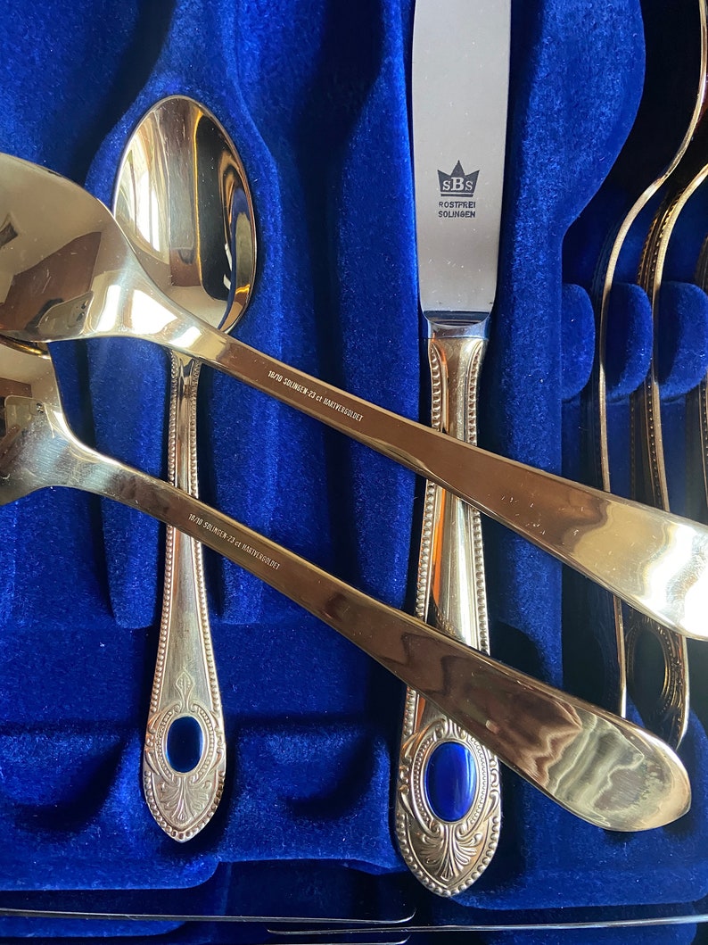 Rare Find: Vintage SBS Solingen 'toscany' Cutlery Set (70pc, 23/24ct ...