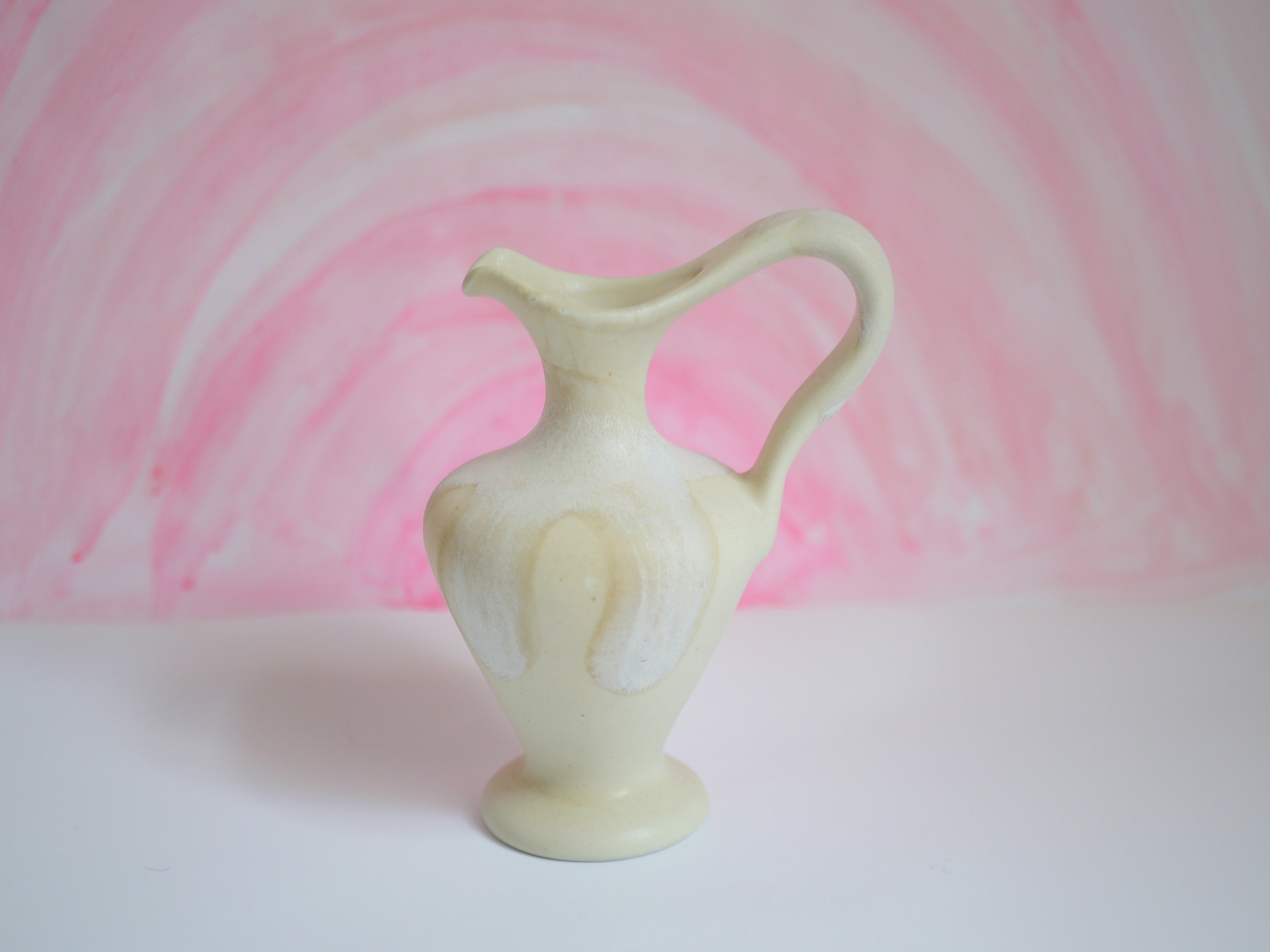 Vintage Ceramic Handle Vase Small Decorative Carafe in Beige - Etsy Canada