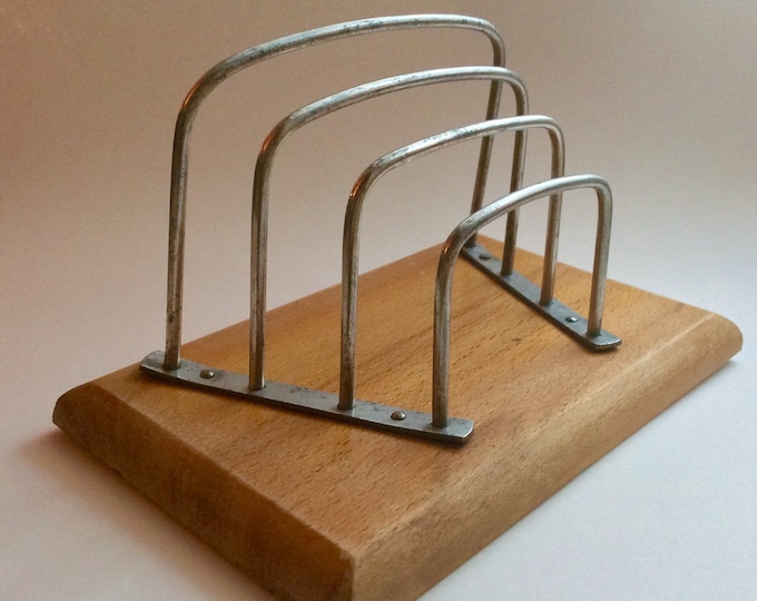 Vintage Mid Century Letter Holder Metal and Wood 1960s Office Helper - Etsy