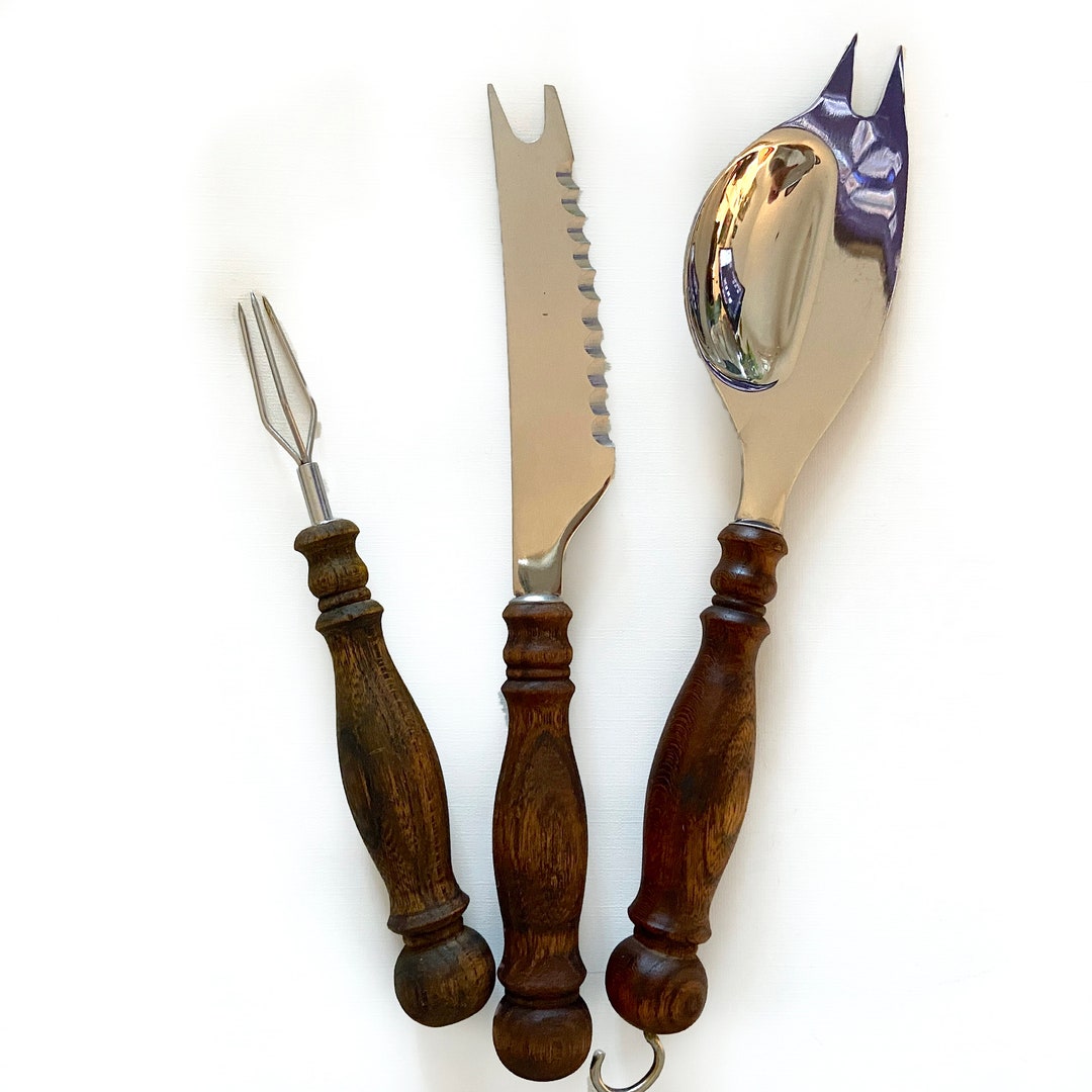 Kitchen Utensils Set With Wood Handles by WMF Burgund Round Table ...