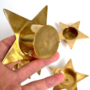 Vintage Candle Holders Star Shaped - Solid Brass Star Candlelights - Etsy