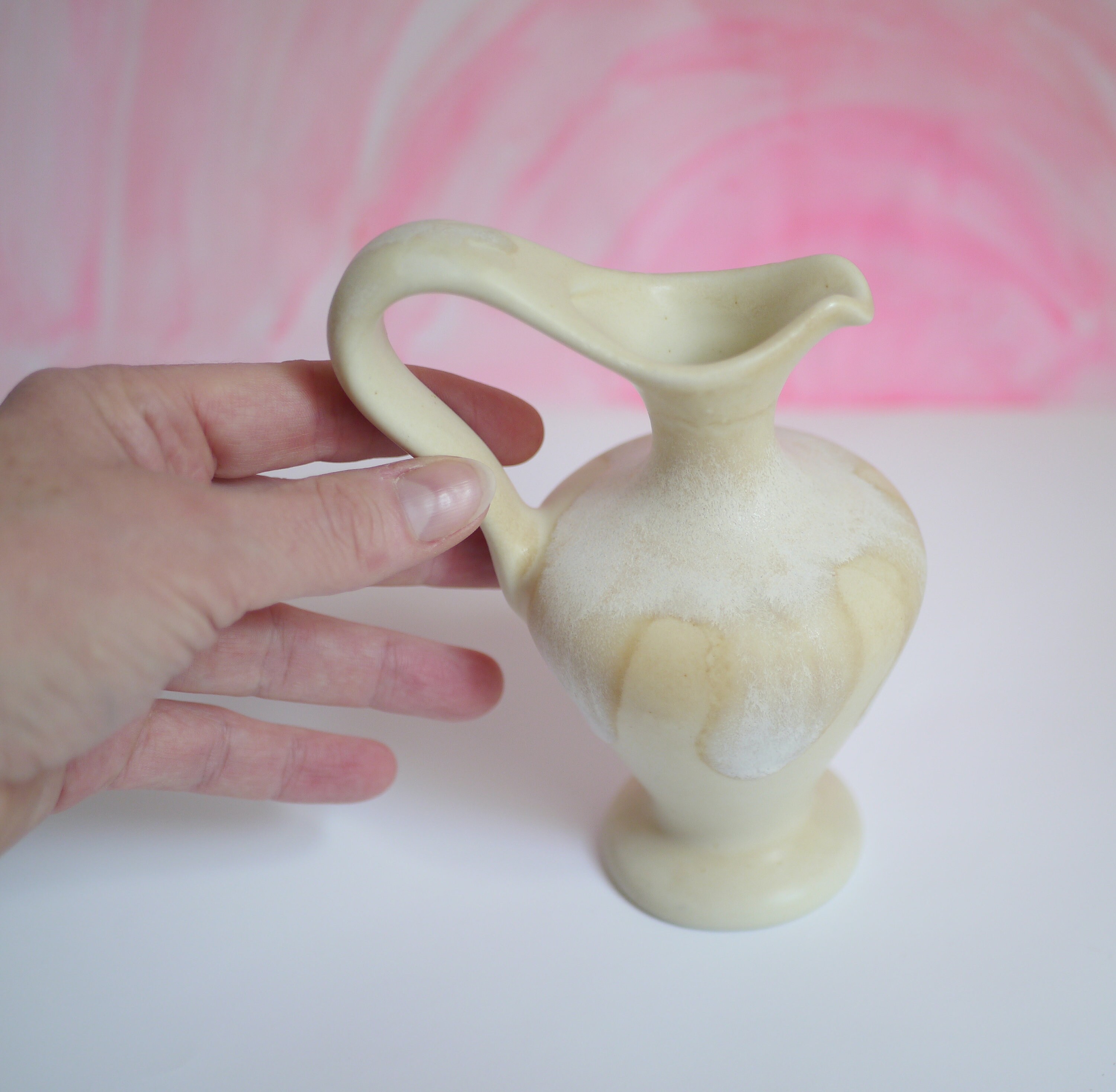 Vintage Ceramic Handle Vase Small Decorative Carafe in Beige - Etsy Canada