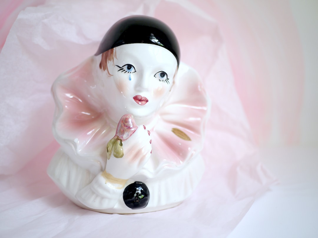 Vintage Ceramic Pierrot Figurine Sculpture Handmade in Italy - Etsy