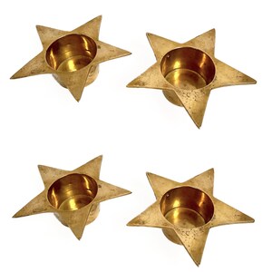 Vintage Candle Holders Star Shaped - Solid Brass Star Candlelights - Etsy