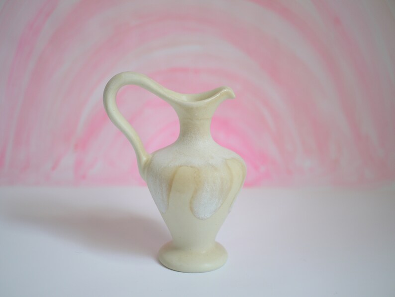 Vintage Ceramic Handle Vase Small Decorative Carafe in Beige - Etsy Canada