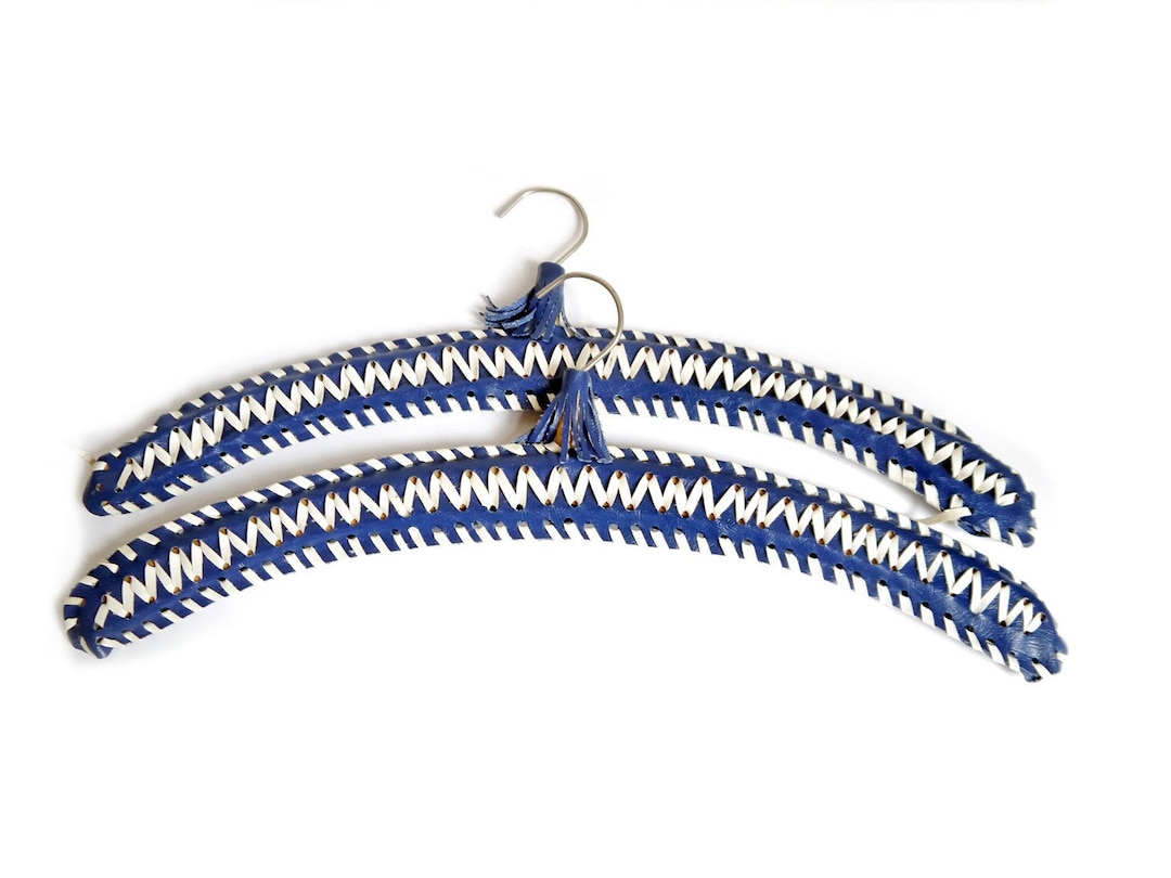 Vintage Braided Faux Leather Hangers – 70s Blue & White Boho Decor - Etsy