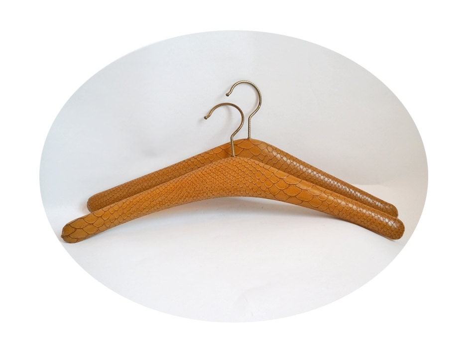 70s Clothes Hangers With Faux Snake Skin - Etsy