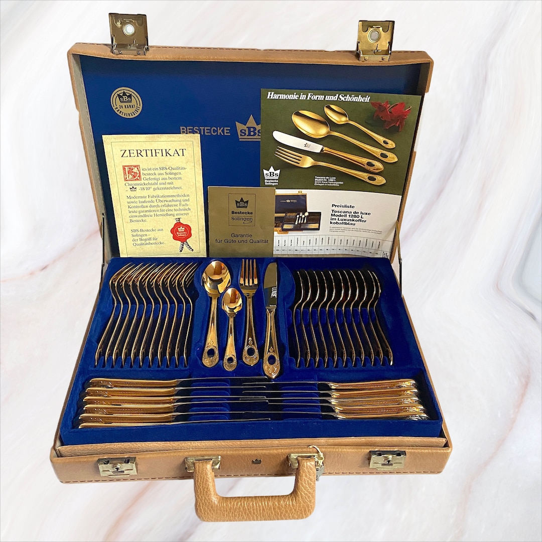 Rare Find: Vintage SBS Solingen 'toscany' Cutlery Set 70pc, 23/24ct ...