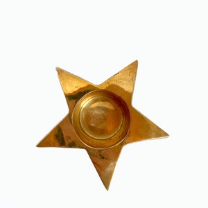 Vintage Candle Holders Star Shaped - Solid Brass Star Candlelights - Etsy
