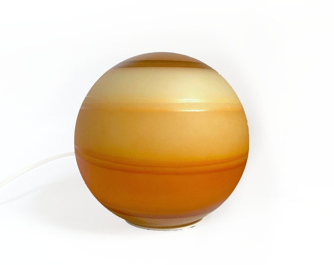 Vintage Ball Lamp – Round Retro Orange & Cream Glow Desk Light for ...
