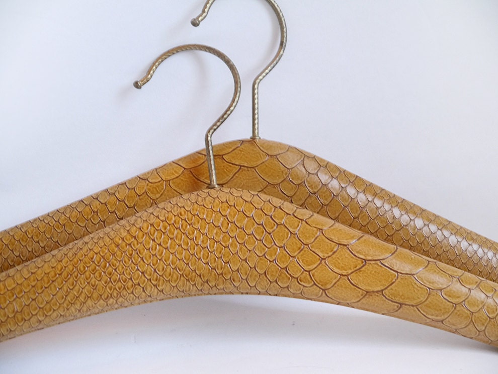 70s Clothes Hangers With Faux Snake Skin - Etsy