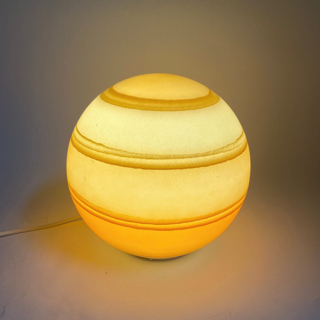 Vintage Ball Lamp – Round Retro Orange & Cream Glow Desk Light for ...