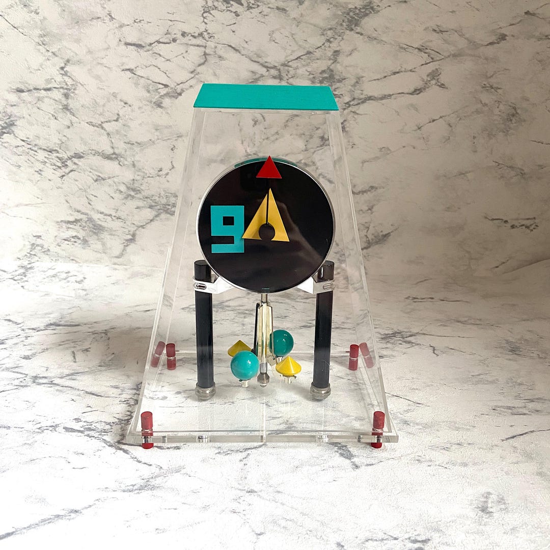 Rare Vintage Memphis Clock - Made in Germany - Post Modern Pendulum ...