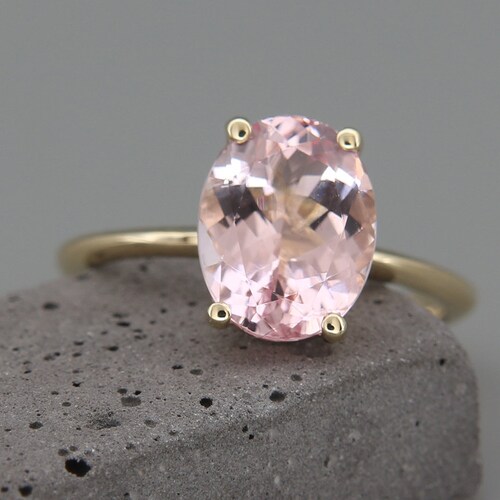 14k Yellow Gold Morganite Ring Yellow Gold Morganite | Etsy