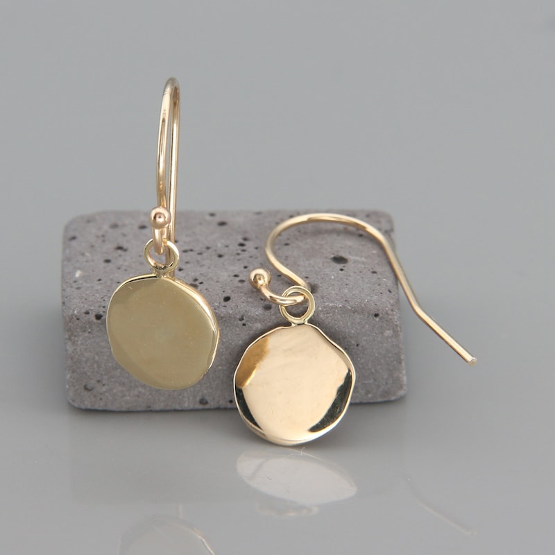 Gold Disc Earrings - Etsy