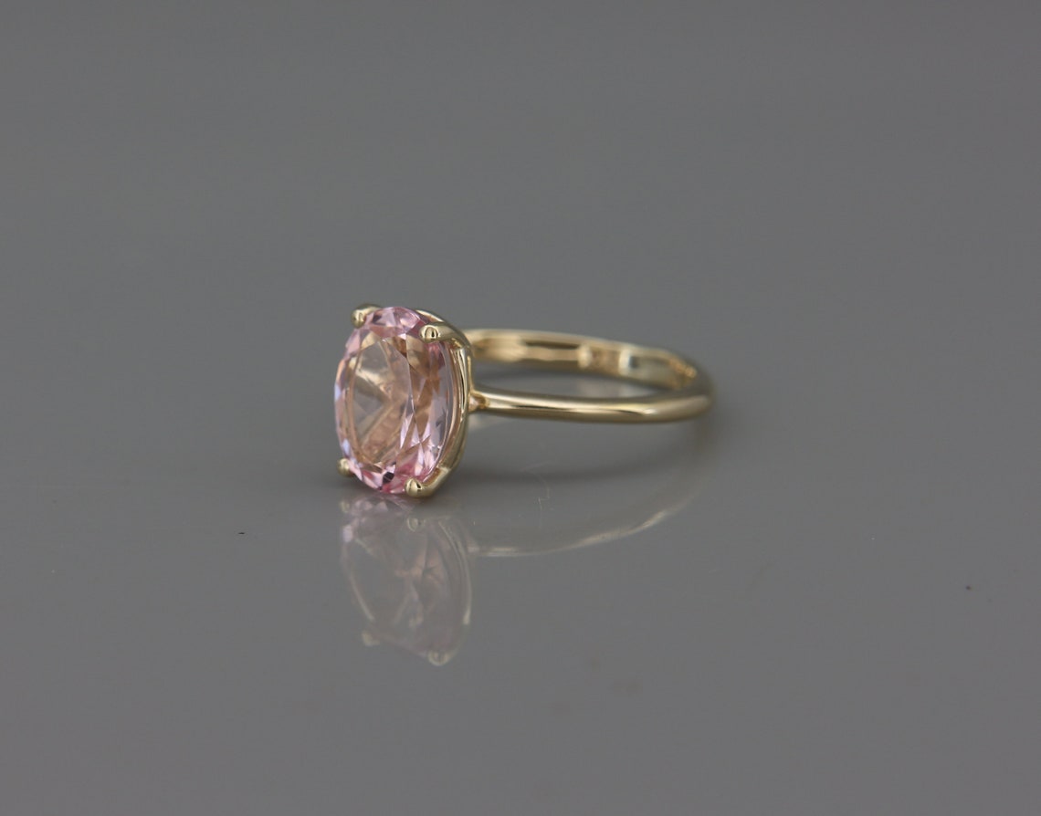 14k Yellow Gold Morganite Ring Yellow Gold Morganite | Etsy