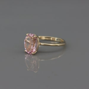 14k Yellow Gold Morganite Ring | Yellow Gold Morganite Solitaire Ring ...