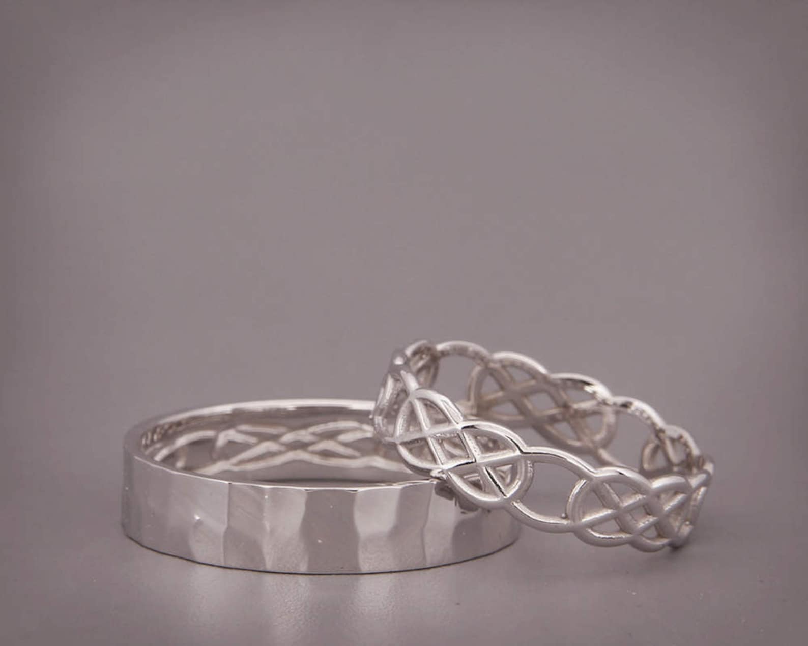 14K White Gold Celtic Knot Wedding Ring Handmade Solid 14k | Etsy