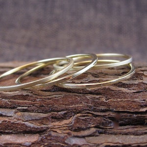 Solid 14K Gold Stacking Rings | Set of 4 Handmade Stacking Rings Solid ...