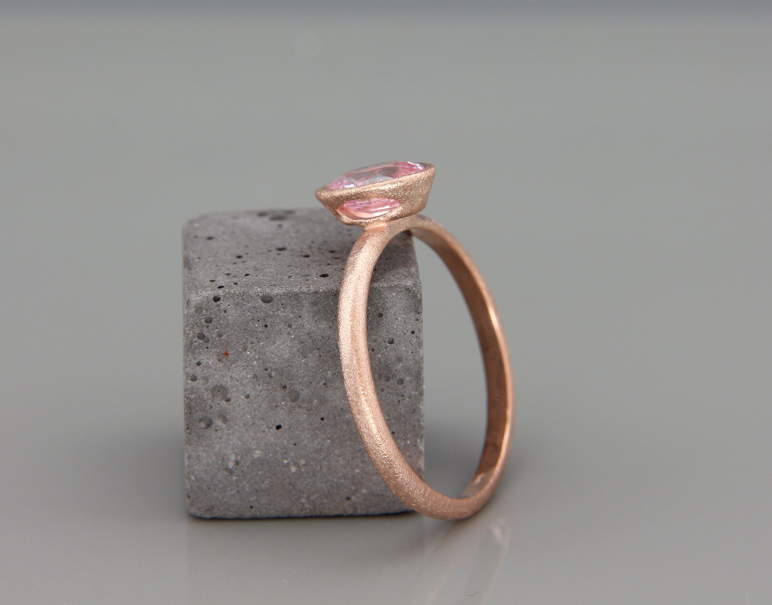 14k Gold Ring Set With Light Blue Sapphire Handmade Solid | Etsy