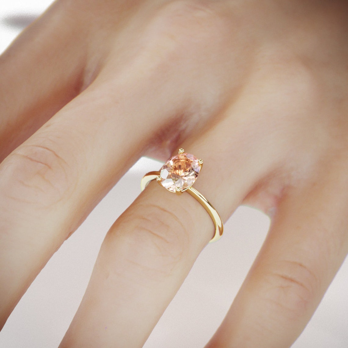 14k Yellow Gold Morganite Ring Yellow Gold Morganite | Etsy
