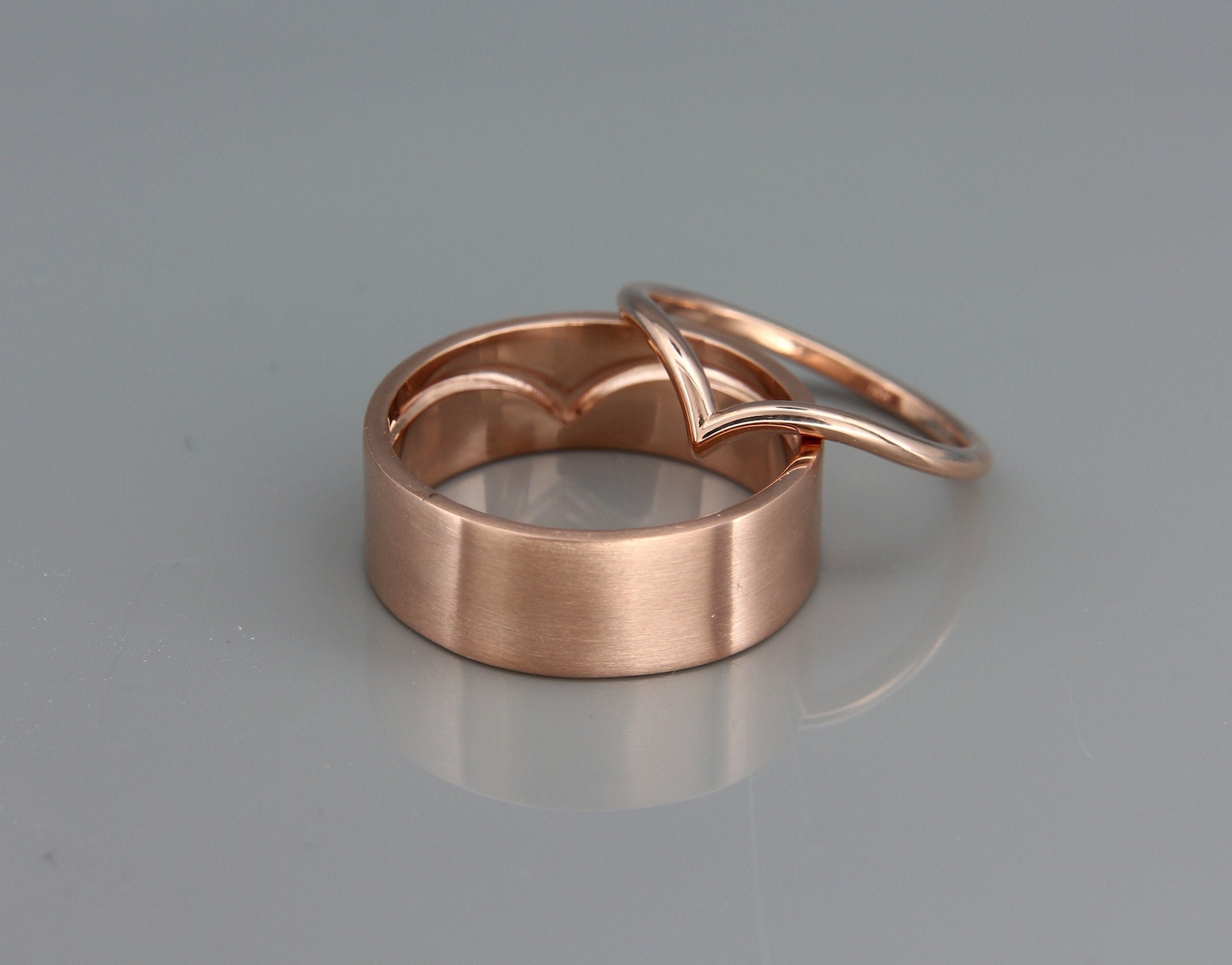 Diamond Wish Bone Wedding Rings Set | 14k White Gold Wish Bone Wedding ...