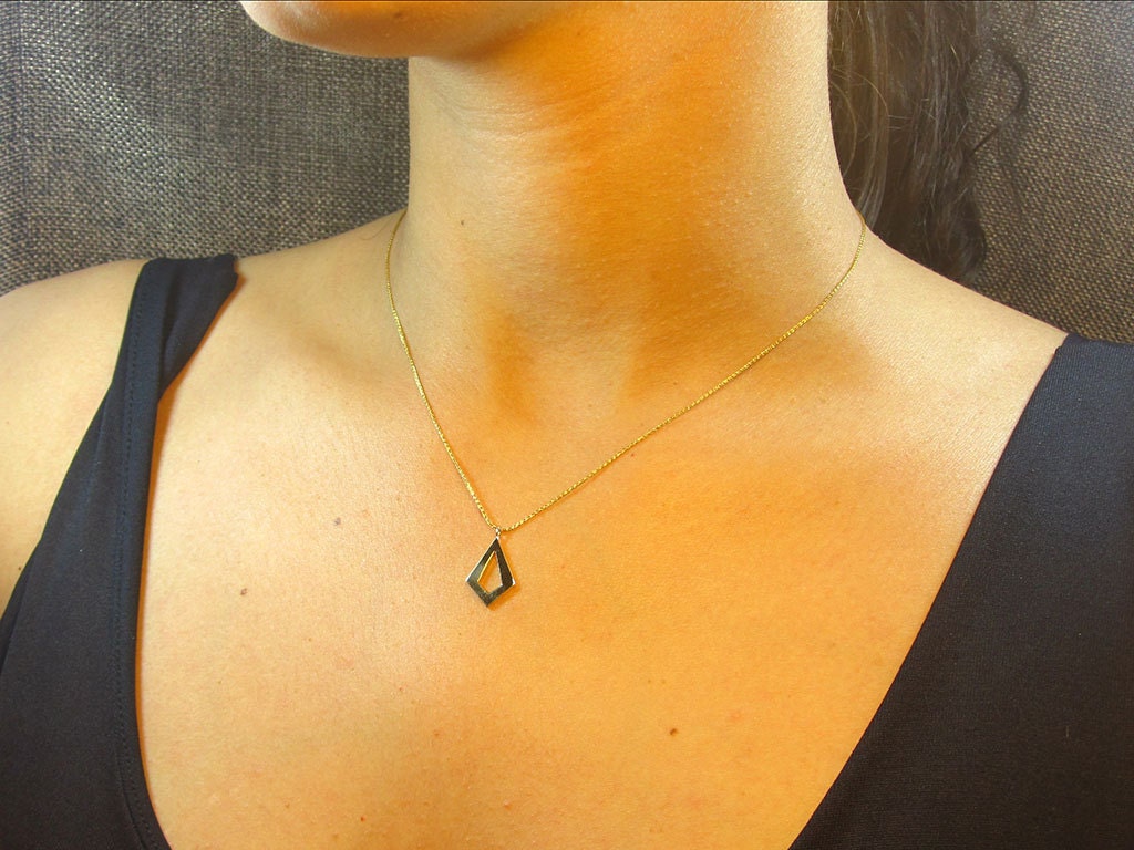 Solid 14K Gold Pendant Handmade Solid 14K Gold Diamond | Etsy