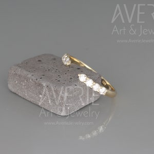 14K Gold Open Shank Wedding Ring Set With Diamonds | Handmade Diamond ...